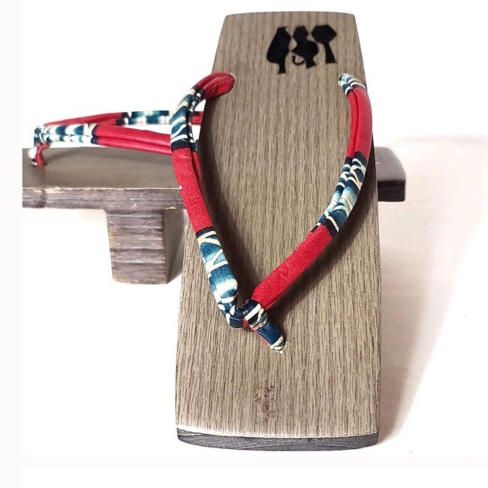 Vintage Japanese Geta Tabi Zori Geisha Sandals 6 - Gem